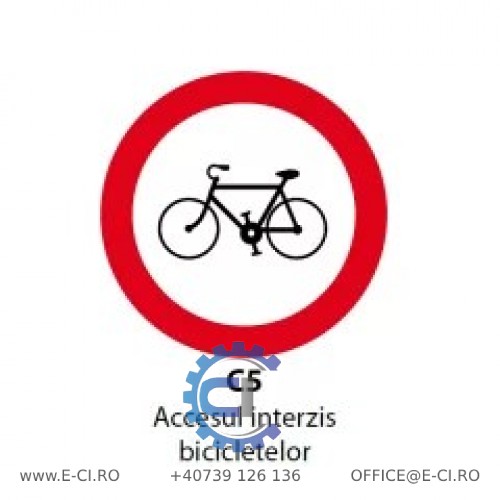 Accesul interzis bicicletelor, Indicator rutier