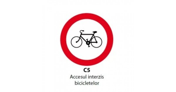 Accesul interzis bicicletelor, Indicator rutier