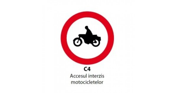 Accesul interzis motocicletelor, Indicator rutier