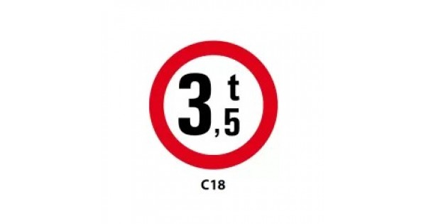 Accesul interzis vehiculelor având masa mai mare de 3,5 tone, Indicator ...