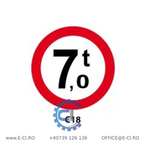 Accesul interzis vehiculelor având masa mai mare de 7 tone, Indicator ...