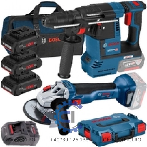Bosch GBH 18V-26 - Rotopercutor SDS-Plus, 2.6 J + Polizor unghiular ...