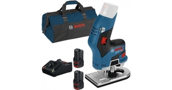 Bosch GKF 12V-8 - Masina de frezat, 8 mm + Set 2 acumulatori si ...