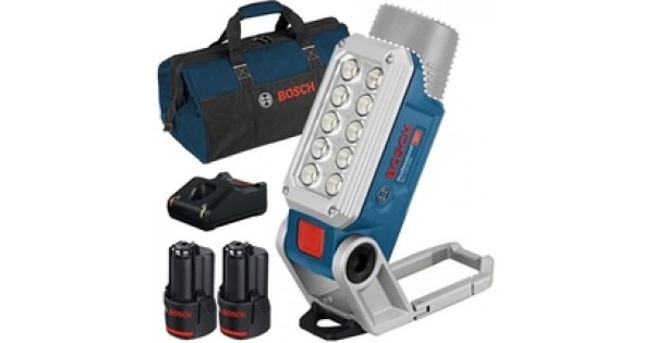 Bosch GLI 12V-330 - Lampa/Lanterna + Set 2 acumulatori si incarcator ...