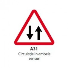 Circulaţie în ambele sensuri A31, Indicator rutier