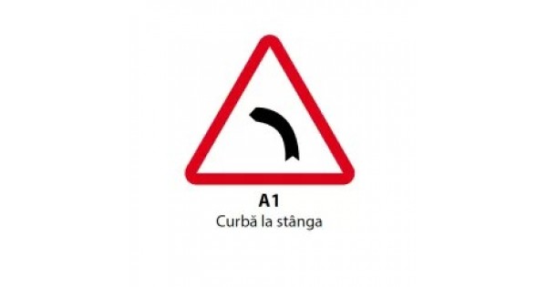 Curbă la stânga, Indicator rutier