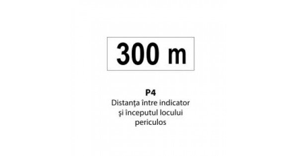 Distanţa între indicator şi începutul locului periculos, Indicator rutier