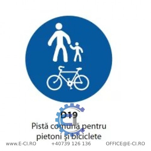 Pistă comună pentru pietoni şi biciclete, Indicator rutier