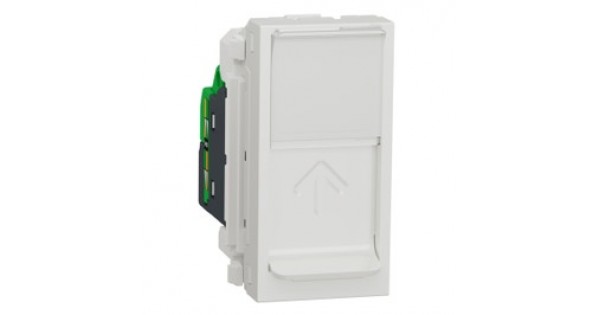 Priza internet Noua Unica NU341018, RJ45 cat. 5, 1 modul, incastrata, alba