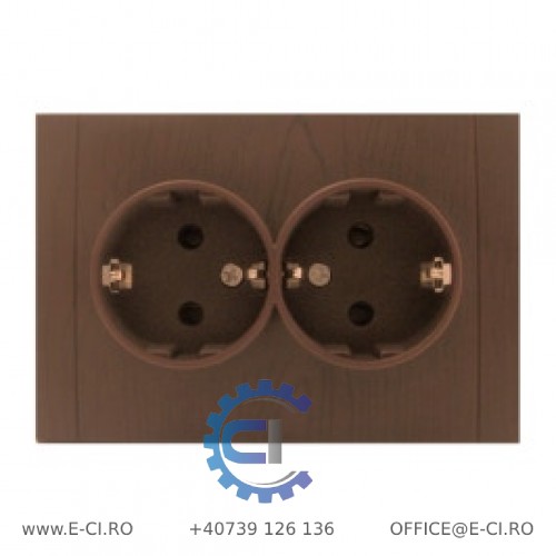 Priza schuko dubla Comtec Anemon, incastrata, rama inclusa, contact de ...