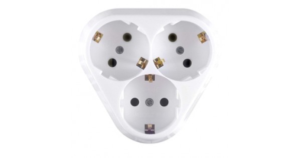 Priza schuko tripla Elegant 000135 / 003976, incastrata, rama inclusa ...