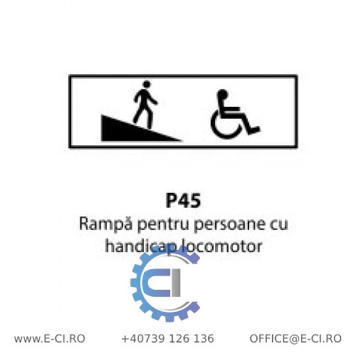 Rampă pentru persoane cu handicap locomotor P45, Indicator rutier