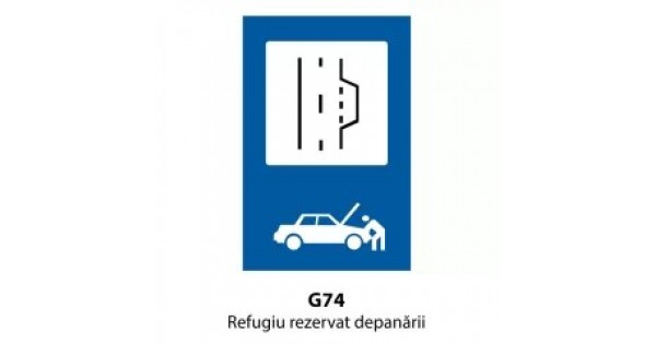 Refugiu rezervat depanării, Indicator rutier