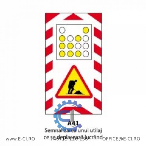 Semnalizarea unui utilaj ce se deplasează lucrând, Indicator rutier
